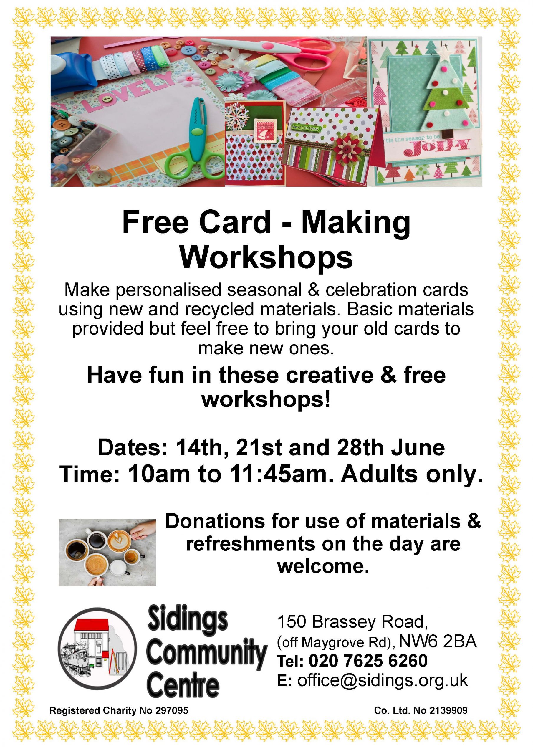 Starting June 14th: FREE Cardmaking Workshop – Serving West Hampstead ...